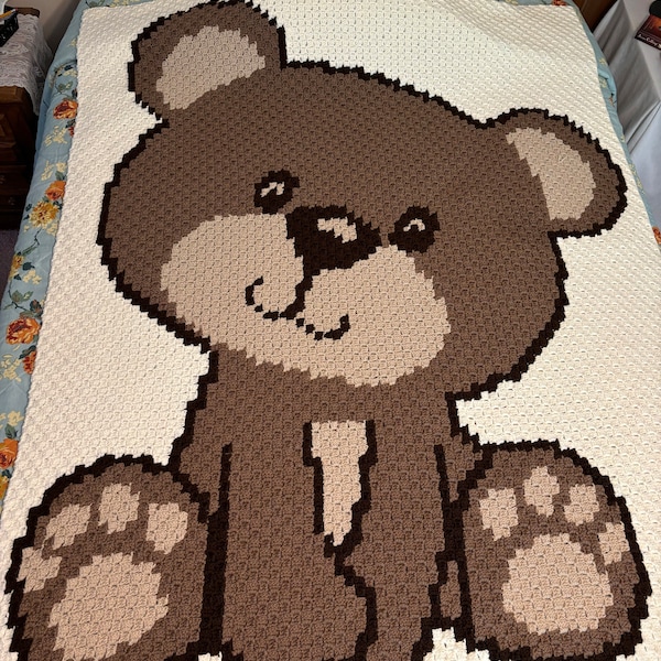 Cute Teddy Bear Graph + Written Pattern for C2C & Tapestry Crochet ...
