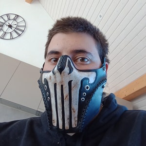 Leather Skull Half Mask Biker Bug Guard Block the Wind While Riding ...