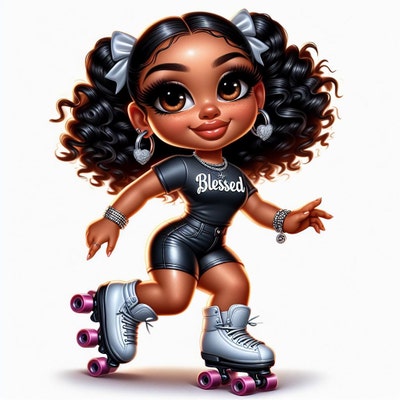 Summer Black Girls PNG, 40 Beach Girls Cliparts, Afro Chibi Clipart PNG ...