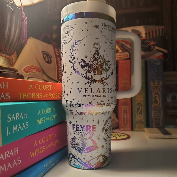 Velaris ACOTAR 40oz Tumbler, Fantasy Book Lover, Stanley Like Quencher ...