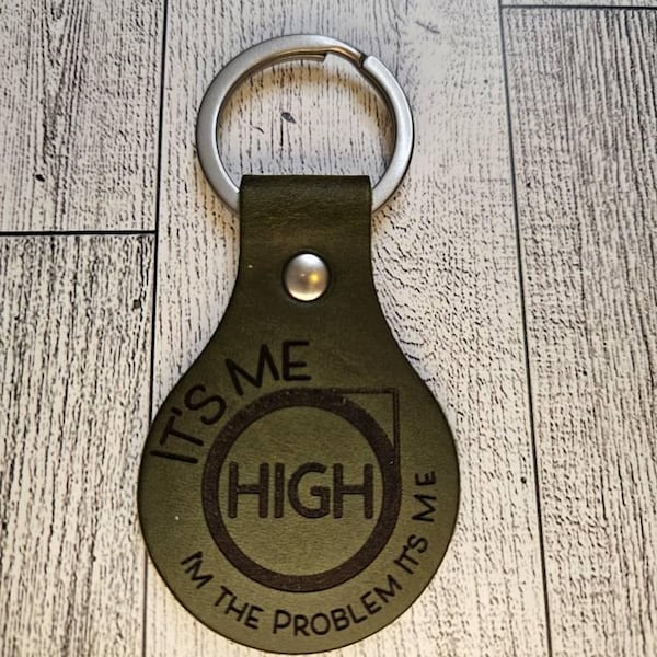 Monogram Leather Keychain: Personalized Initial Key Ring, Handmade in ...