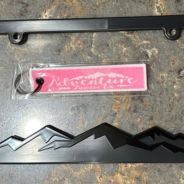 Blackout Mountain License Plate Frame Bracket With Pink Jet Tag - Etsy