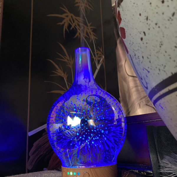 Air Diffuser Glass Colorful Firework Essential Oil Mist Humidifier ...