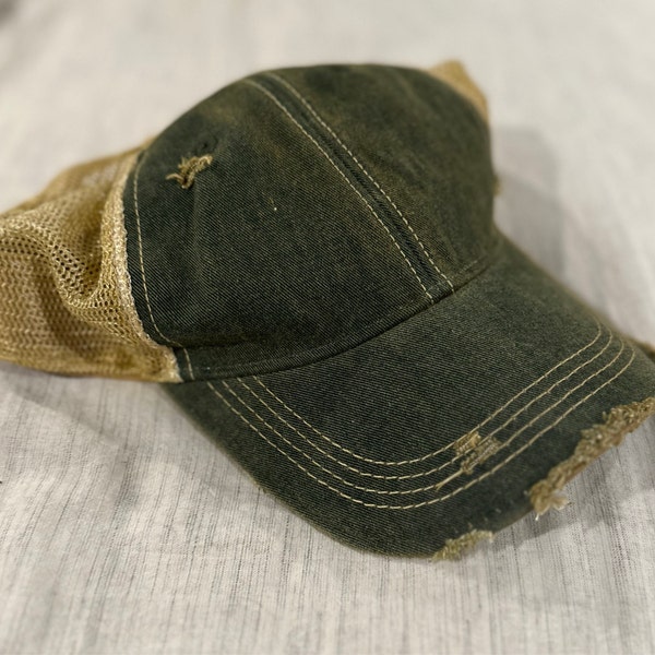 Distressed Logo Hat, Custom Distressed Raggy Patch Hat With Your Logo ...