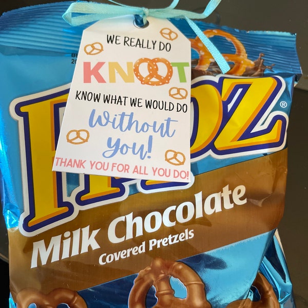 Pretzel Thank You Gift Tags: Teacher, Nurse, Staff Appreciation (PDF ...