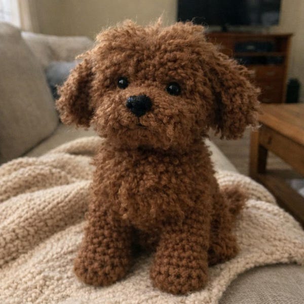 Realistic Bobtail Dog Crochet Pattern PDF • Fluffy Plush Dog Toy DIY ...