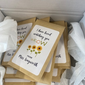 Sunflower Seed Packet Favours, School Leavers Gifts, End of Term ...