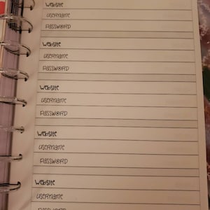 Password Keeper Happy Planner Insert - Etsy