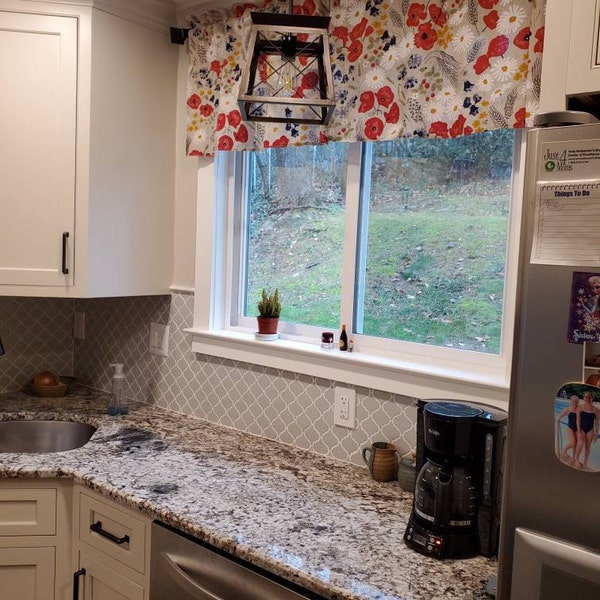 Linen Curtains Cafe Curtains Kitchen Valance Panels Curtains Meadow ...