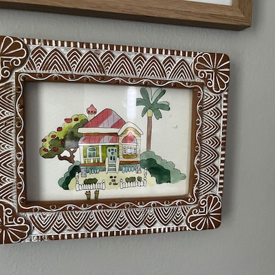 WATERCOLOR BLUEY Style House Portrait Bluey Disney - Etsy