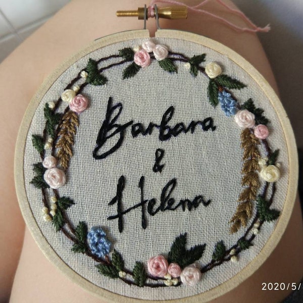 Hand Embroidered Custom Name Hoop - Etsy