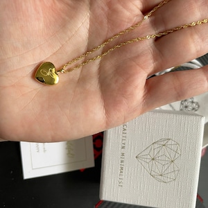 Initial Heart Locket Necklace by Caitlyn Minimalist Gold Locket Photo ...