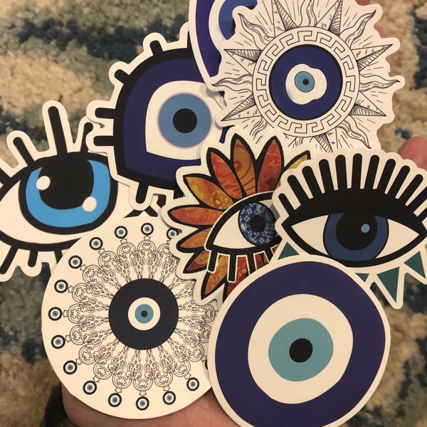 Evil Eye Sticker Pack 10,20,50, Hydro Flask Sticker, Stickers Evil Eye ...