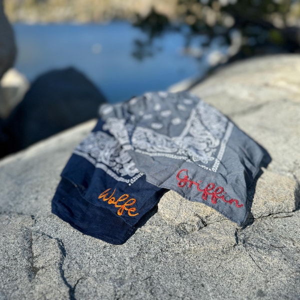 Embroidered Bandana Custom Pastel Colored Bandana Wedding Favor ...