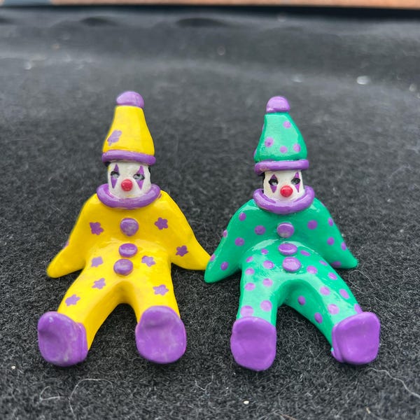 Mini Primary Colors Clown Figurine - Etsy