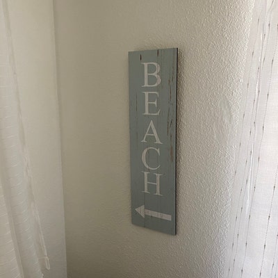 Vertical Beach Arrow Sign - Etsy