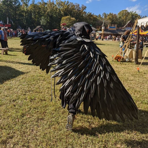 Movable Black Wings, Devil Wings, Fallen Angel Costume Flexible Wings ...