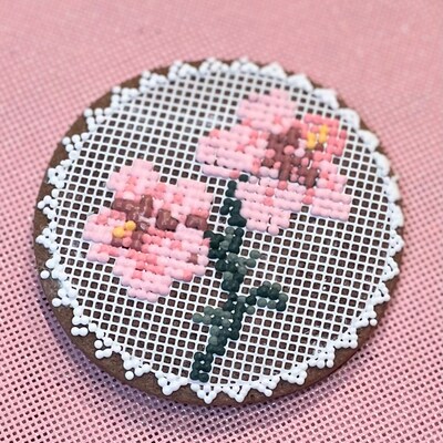 20 Tiny Cross Stitch Flowers Set , Mini Cross Stitch Rose Sampler ...