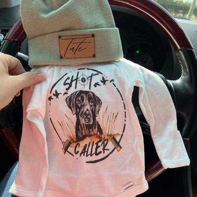 Duck Hunting Baby Onesie® Shot Caller, Hunting Bird Dog, Daddy's ...
