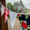 Blue Gingham Party Banner, Bunting, Pennant Flags, Vintage Style ...