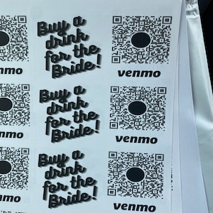 Venmo QR Code Stickers / Cash App QR Code for Bachelorette | Etsy