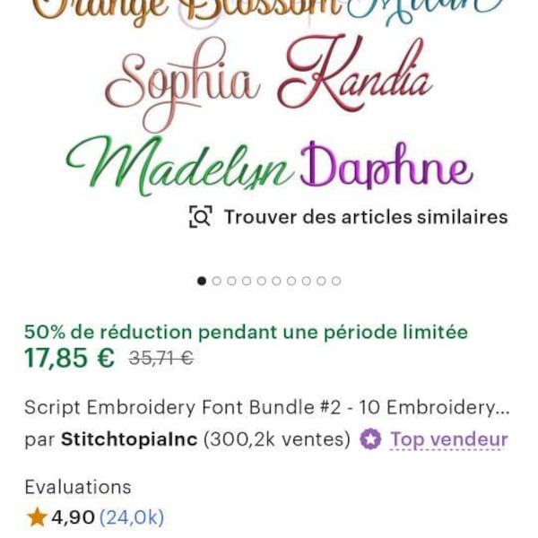 Script Embroidery Font Bundle #2 - 10 Embroidery FONTS - 5 Formats ...