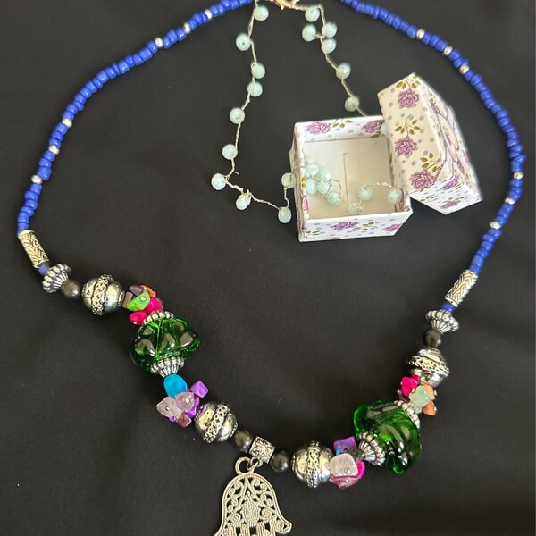 African Cowrie Seashell With Triangle Austrian Crystal Charms Glass ...