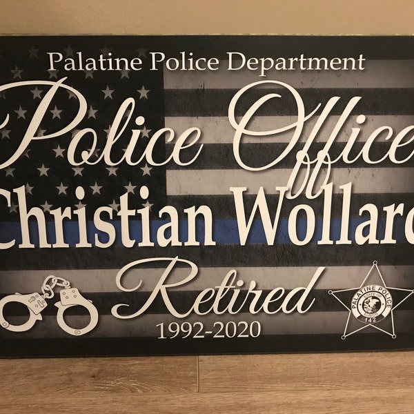 Police Officer Retirement Sign, Police Retired Sign, Police Gift ...