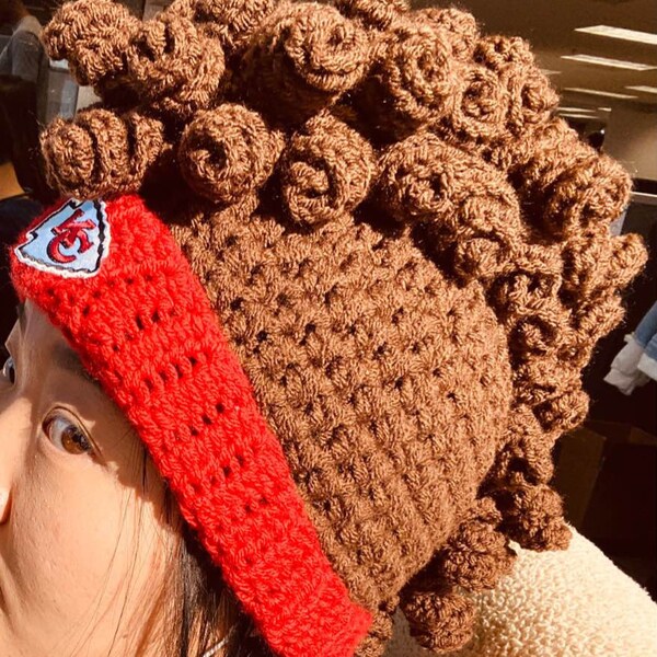 Football Inspired Hats/crochet Hats/mahomes Mohawk/ Kansas City ...