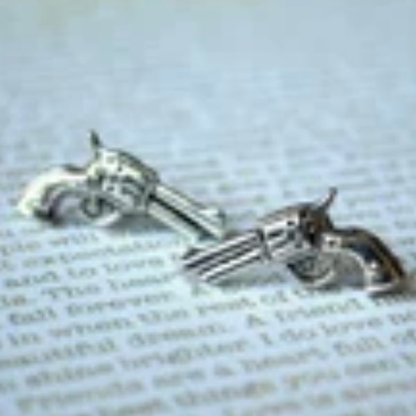 Gun Studs -- Revolver Pistol Earrings, Gun Earrings - Etsy