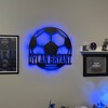 Personalized Soccer LED Metal Art Sign / Light up Soccer Ball Name ...
