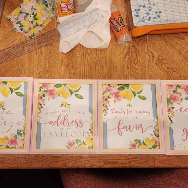 Pink Floral Lemon Cards and Gifts Sign Printable Citrus Lemon She Found ...