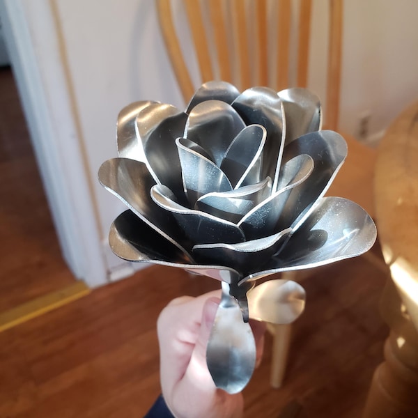 Bare Aluminum Metal Rose With Custom Engraving - Etsy