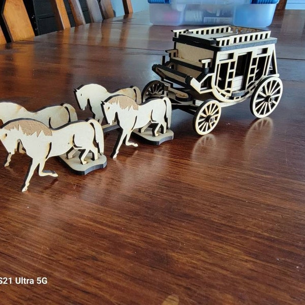 Laser Cut Files - Wild West Stagecoach SVG | XCS | Dxf | Ready for ...