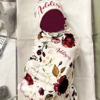 Baby Boy Solid Holiday Red Swaddle Blanket Set, Plain Scarlet Christmas ...