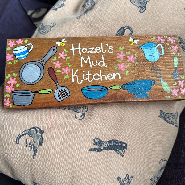 Mud Kitchen Wooden Sign, Play Kitchen, Role Play Sign, Utensil Sign ...