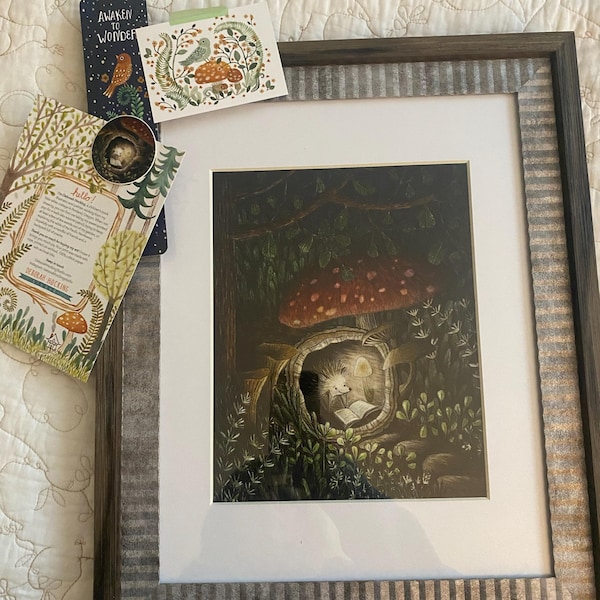 Squirrel Reading Art Print, Forest Kid's Room Decor, Squirrel ...