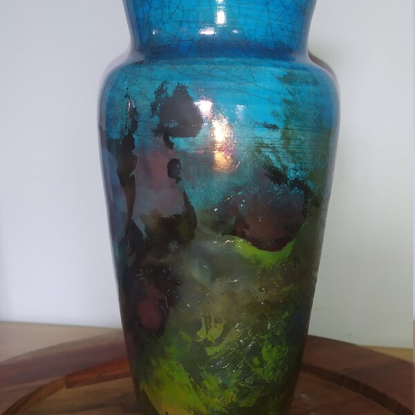 White Crackle Raku Vase | Handmade Pottery Vase | Unique Design | 12cm ...