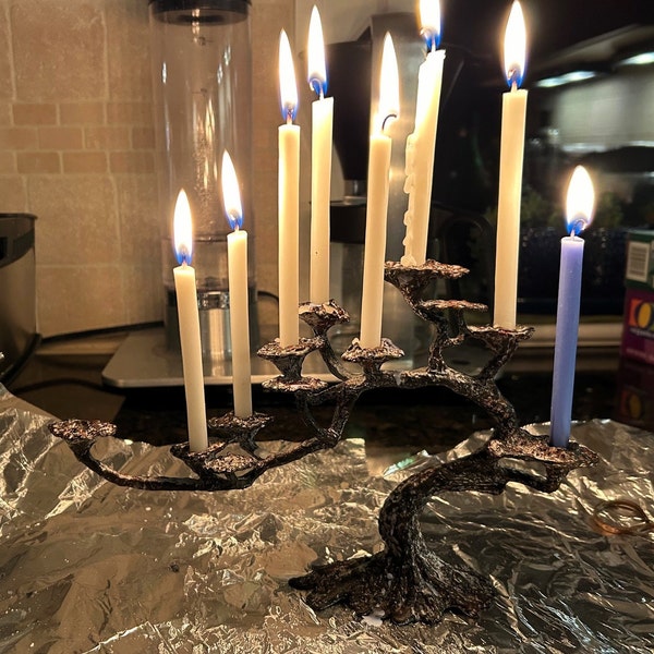Chanukah Menorah Bonsai Tree Unique Hanukkah Menorah Modern Rustic Look ...