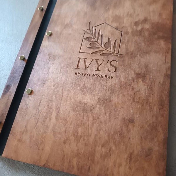 Wood Restaurant Menu, Wooden Menu Cover, Personalized Restaurant Menu ...