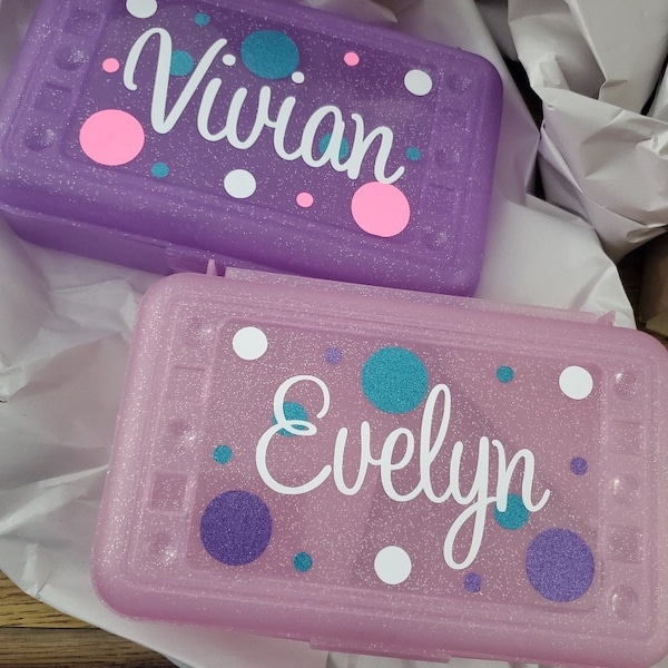 Personalized Polka Dot Pencil Box: Custom School Supply Organizer - Etsy