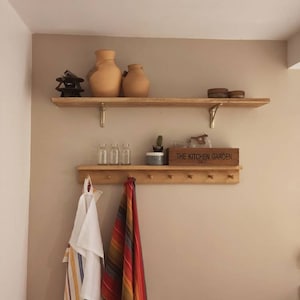 Shaker Peg Shelf Made From Solid Oak Peg Rail Peg Shelf - Etsy UK