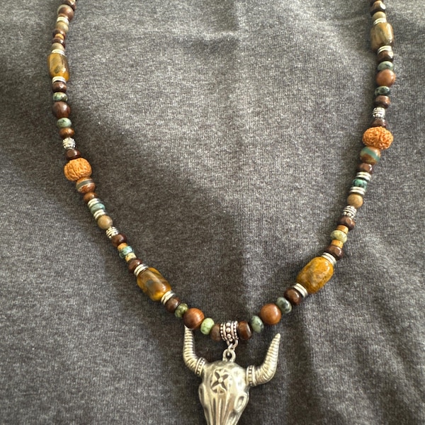 Sunset Gemstone Necklace for Men Simple Summer Beach Necklace Mens ...