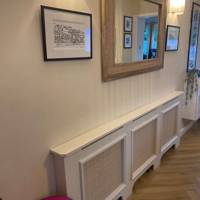 Medium Black Rattan Radiator Cover - Etsy UK