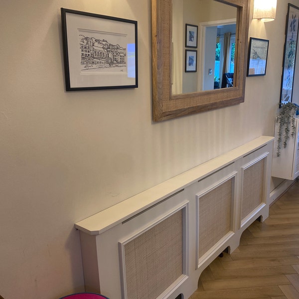 Large Black Rattan Radiator Cover - Etsy UK