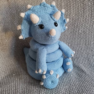Dino Stacking Toy Crochet Pattern PDF, Amigurumi Triceratops Nursery ...
