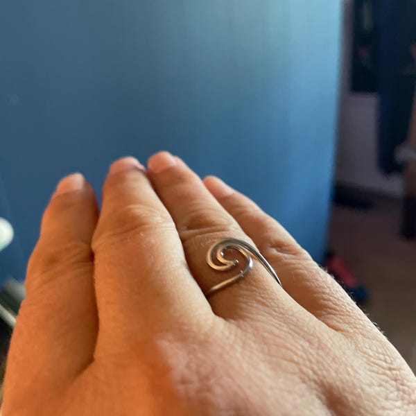 Small Wave Ring, Ocean Tide Ring, Pura Vida Ring, Sea Lover Ring, Stacking Ring in Sterling ...