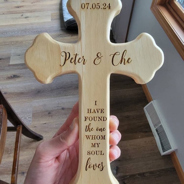 Our Wedding Day Personalized Wood Cross, Gifts for Wedding, Religious ...