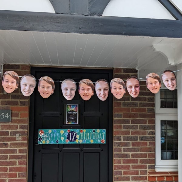 Personalised Photo Bunting - Cutout Photo Faces With Ribbon for Banner ...