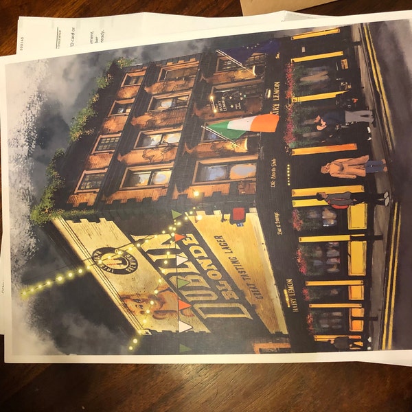 Hairy Lemon Dublin Pub Watercolor Art Print, Ireland - Etsy